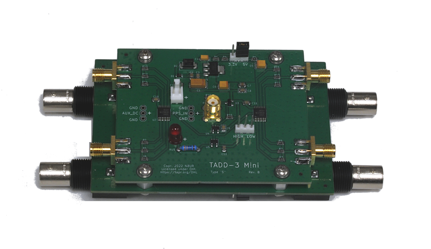 TADD-3 Mini Pulse-Per-Second Distribution Amplifier Kit– SMA Outputs – TAPR